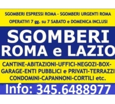 ROMA SGOMBERI GRATIS ABITAZIONI BOX CANTINE LOCALI 7 GIORNI SU 7